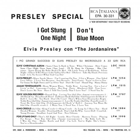 Elvis Presley - Presley Special - Vinyle Jaune (Italie) (Vinyle 7'')