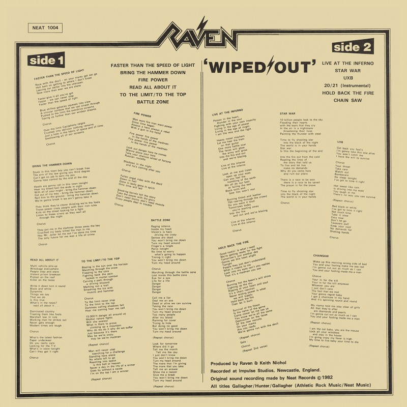 Raven - Wiped Out (Vinyle)