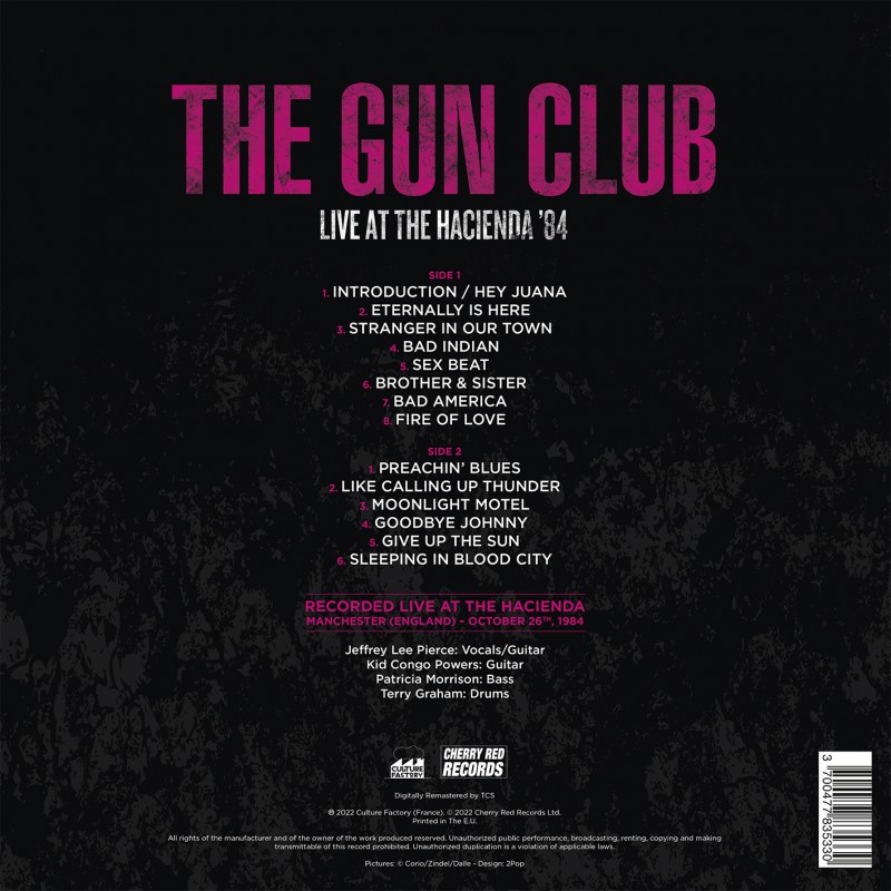 The Gun Club - Live At The Hacienda '84 - BF 2022 (Vinyle)
