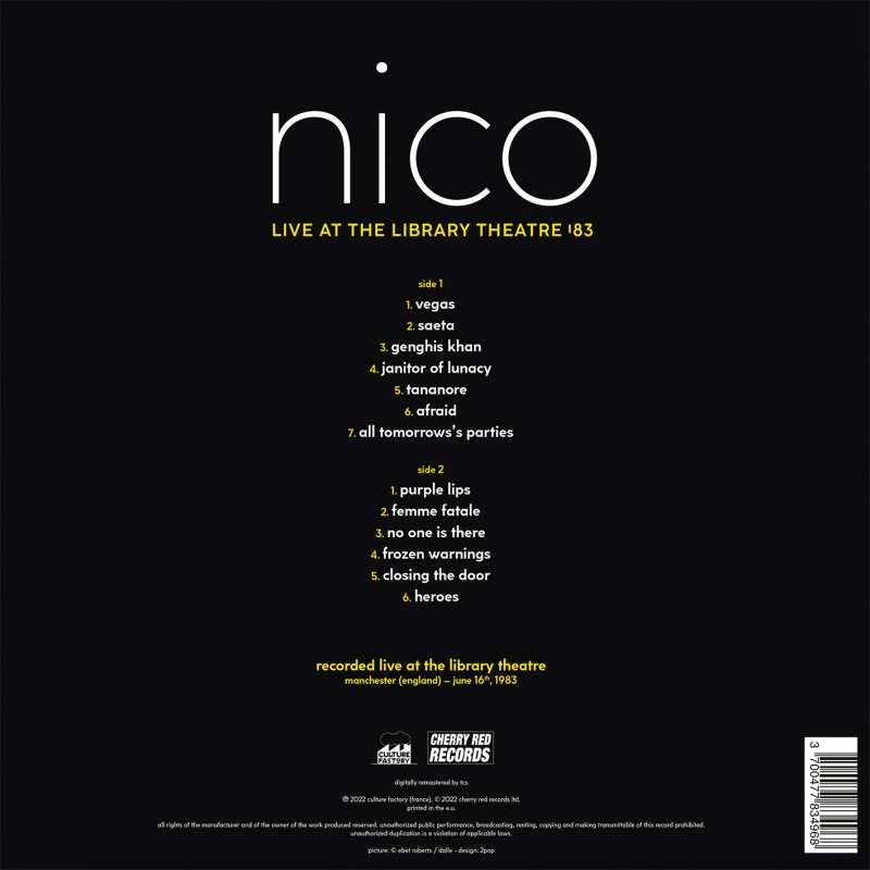 Nico - Live At Library Theatre '83 - BF 2022 (Vinyle)