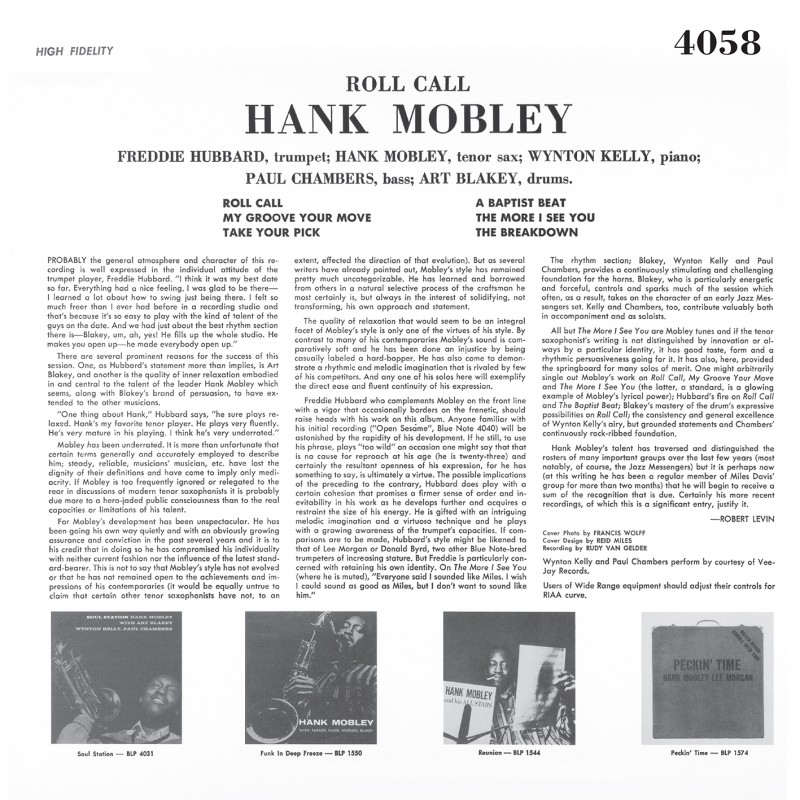 Hank Mobley - Roll Call (Vinyle)