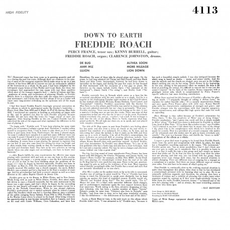 Freddie Roach - Down to Earth (Vinyle)