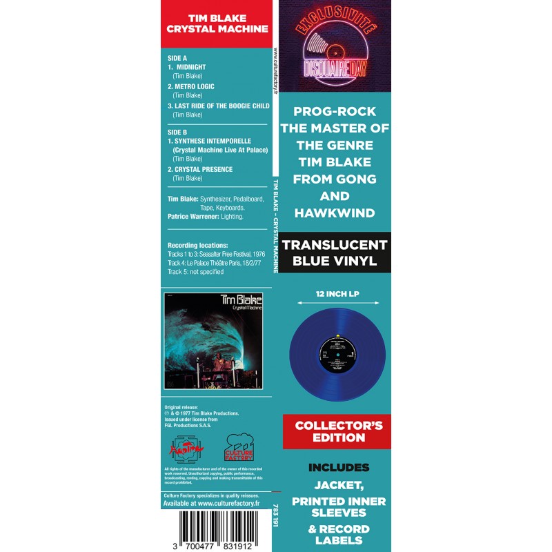 Tim Blake - Crystal Machine - RSD 2020 (Vinyle)